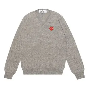 Play Comme Des Garcon Heart V-neck Pullover