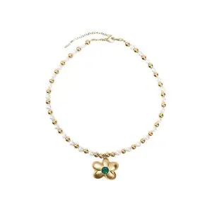 VEERT Flower Pearl Bead Chain - Gold
