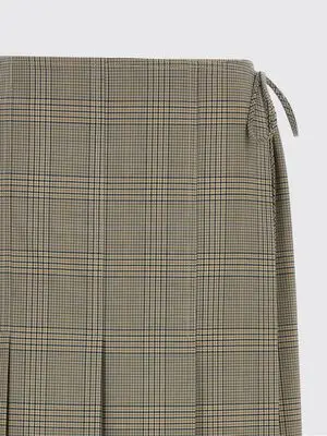 Marni Plaid Pleated Midi Skirt - Grey
