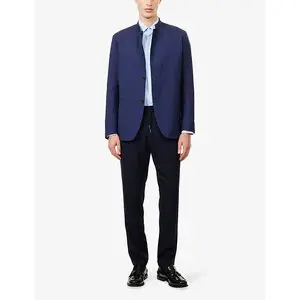 Paul Smith Collarless Wool-linen Blend Jacket