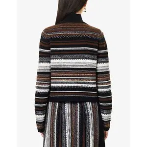 ME+EM Striped High-neck Wool-blend Jumper