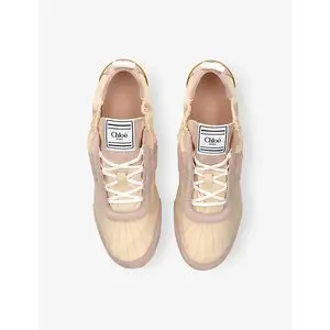 Chloé Woven And Suede Trainers - Blush