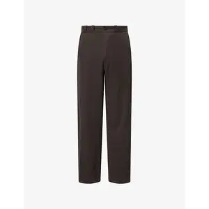 THE ROW Ottis Straight-leg Cotton-cashmere Blend Trousers - Mud