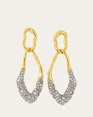 Alexis Bittar Solanales Crystal Double Link Earrings - Gold