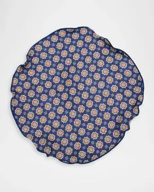 EDWARD ARMAH Apos;s Reversible Houndstooth To Medallion Silk Pocket Circle - Blue