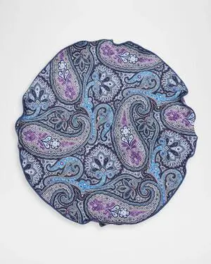 EDWARD ARMAH Men & Apos;s Reversible Paisley Silk Pocket Circle Purple