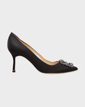 Manolo Blahnik Hangisi 70mm Pumps - Black