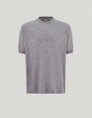 Canali Impeccabile Super 120's Wool Gray Melange T-shirt - Grey