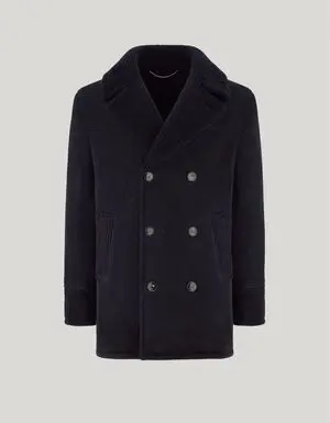 Canali Double-breasted Shearling Car Coat