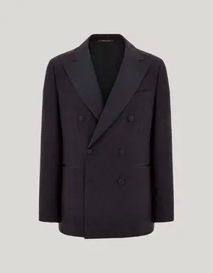Canali Double-breasted Modern Fit Tuxedo Jacket In A Wool And Silk Blend