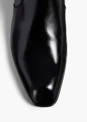 Khaite Colt Knee-high Boots In Glazed Leather - Black