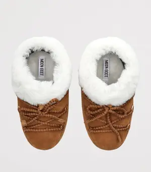 Moon Boot Suede Shearling-trim Evx Mules