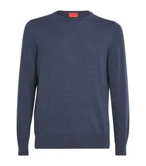 Isaia Wool Crew-neck Sweater - Blue