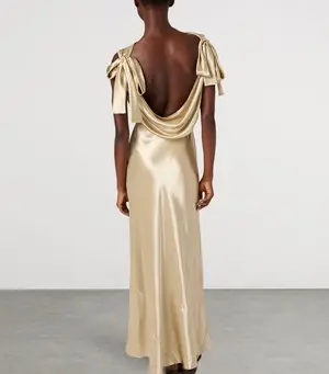Miu Miu Satin Draped Maxi Dress