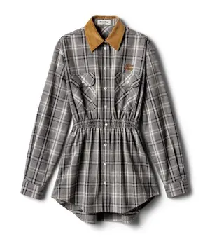 Miu Miu Cotton Flannel Mini Dress