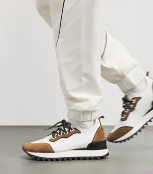 Eleventy Leather Mesh Sneakers
