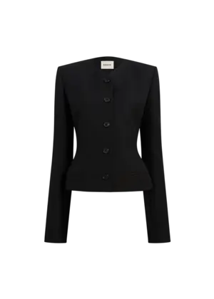 Khaite Nara Cropped Jacket - Black