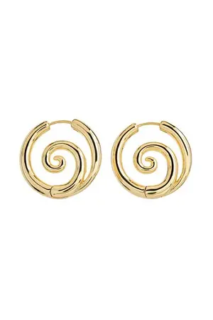 KENNETH JAY LANE Swirl Pierced Earrings - Gold