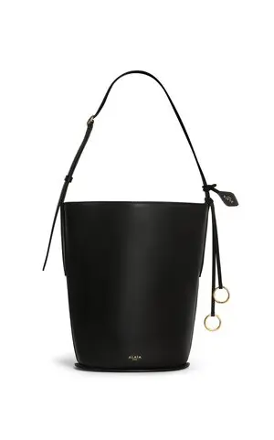 Alaïa Leather Bucket Tote Bag - Black