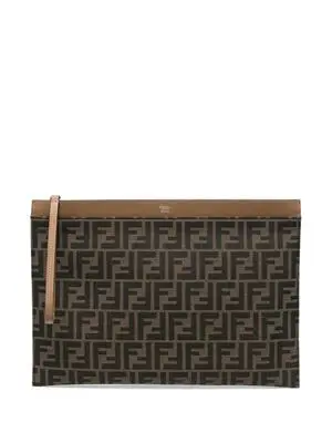Fendi Jacquard FF Pouch Brown