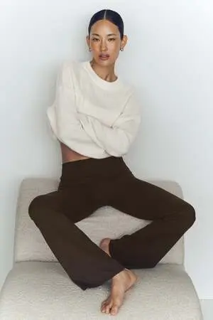 Alo Yoga Softsculpt Foldover Flare Legging Regular Espresso
