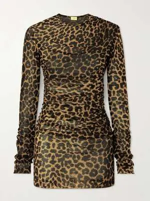 Saint Laurent Leopard-print Mini Dress