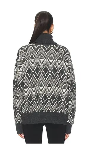 Varley Ida Relaxed Fairisle Rollneck Sweater - Charcoal