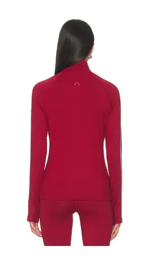 Varley Always Warm Mock Neck Baselayer Top - Red Dahlia Marl