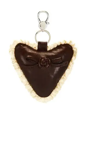 MY MUM MADE IT Rosette Heart Keychain - Saddle