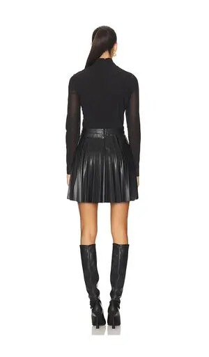 Steve Madden Nevah Pleated Faux Leather Dress