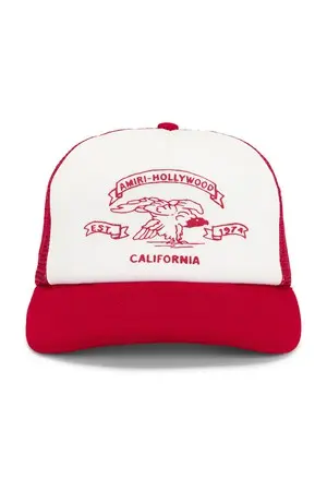 Amiri Eagle Trucker Hat - Red Rose