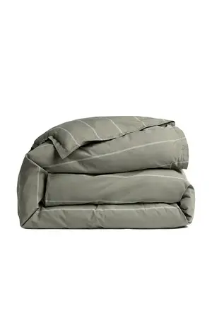 PARACHUTE Duvet Cover In Sage - Moss Stripe
