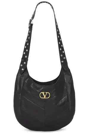 Valentino Garavani Hobo Patchwork Bag - Black