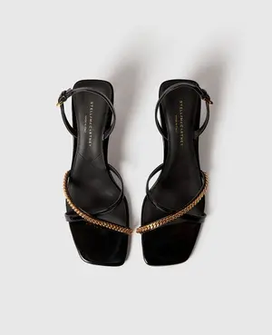 Stella McCartney Elsa Patent Slingback Sandals - Black