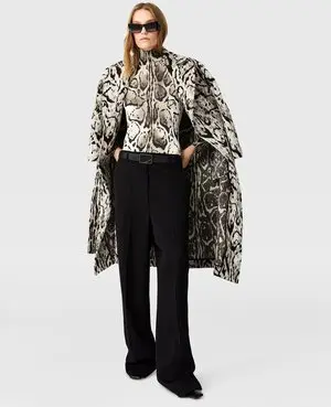 Stella McCartney Cloud Leopard High-neck Bodysuit - Multicolor Gray