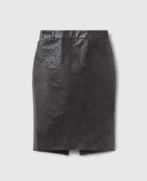 STELLA MCCARTNEY Ostrich Texture Midi Skirt