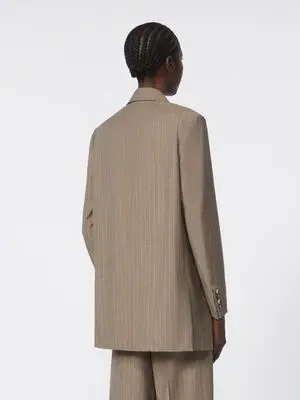 Max Mara Oversized Pinstripe Woollen Cloth Blazer