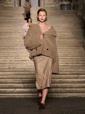 Max Mara Alpaca And Cashmere Teddy Fabric Coat - Sand