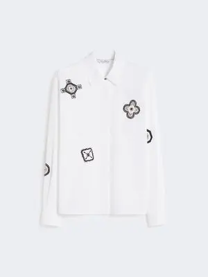 Max Mara Embroidered Poplin Shirt - Optical White