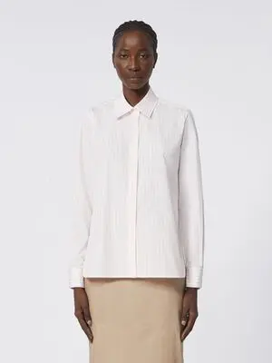 Max Mara Striped Cotton Poplin Shirt