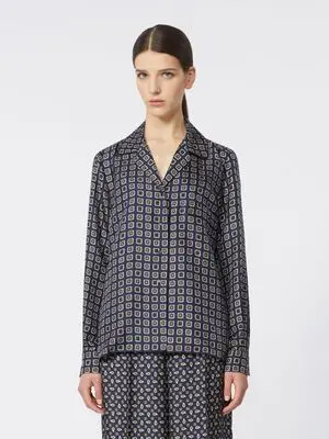 Max Mara Printed Silk Shirt - Ultramarine