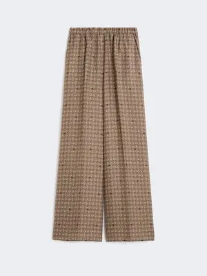 Max Mara Printed Wide-leg Silk Twill Trousers