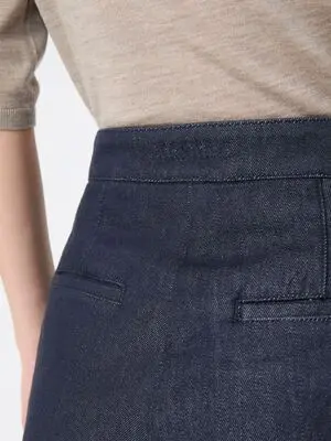 Max Mara Denim-look Cotton Shorts - Midnightblue