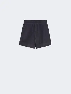 Max Mara Denim-look Cotton Shorts - Midnightblue