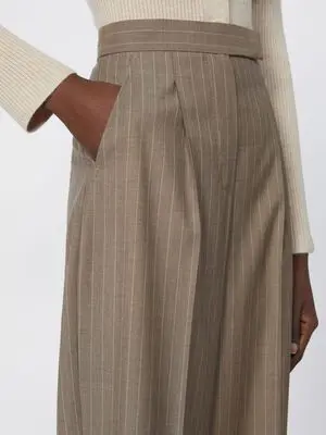 Max Mara Pinstripe Wool Trousers