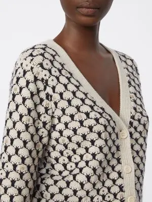 Max Mara Patterned Wool And Cashmere Cardigan