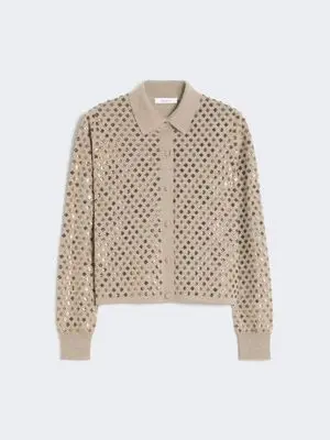 Max Mara Sequined Wool Cardigan - Brown