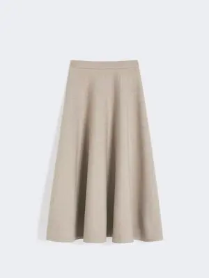 Max Mara Full Tech Wool Flared Skirt - Sand