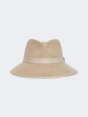 Max Mara Wool Felt Fedora Hat - Beige