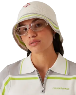 Casablanca Stripe Crochet Bucket Hat